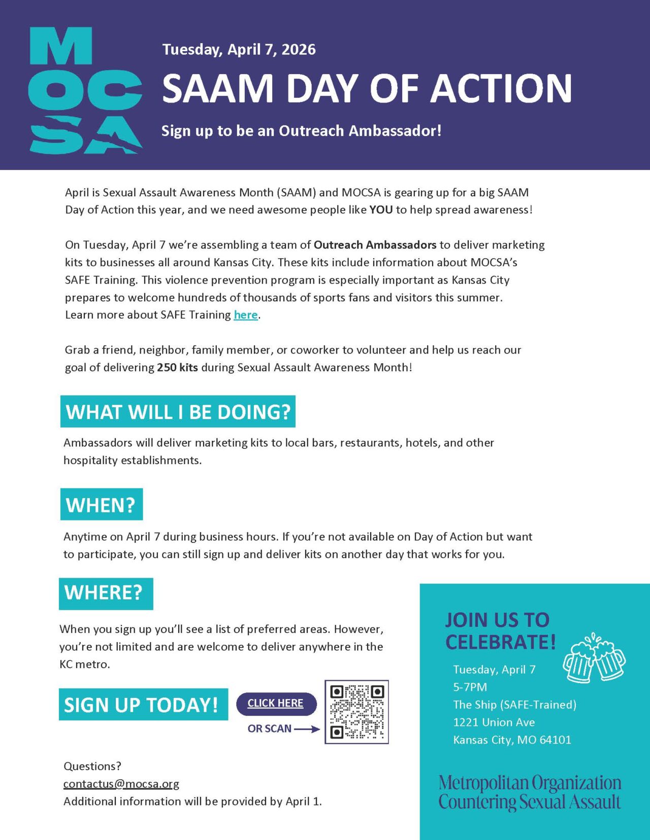 Sexual Assault Awareness Month (SAAM) - MOCSA